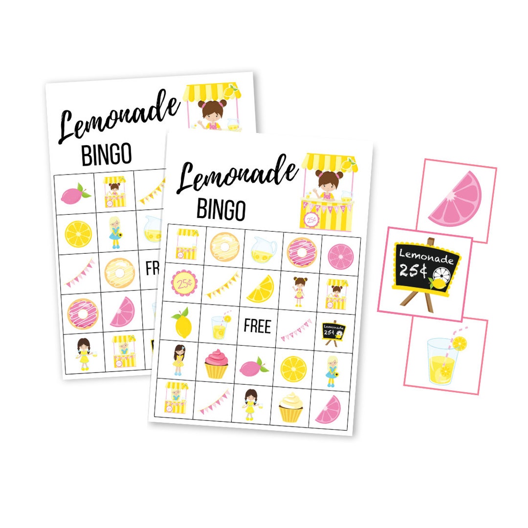 Lemonade Stand BINGO Game, Printable Summer Digital Download, Party ...