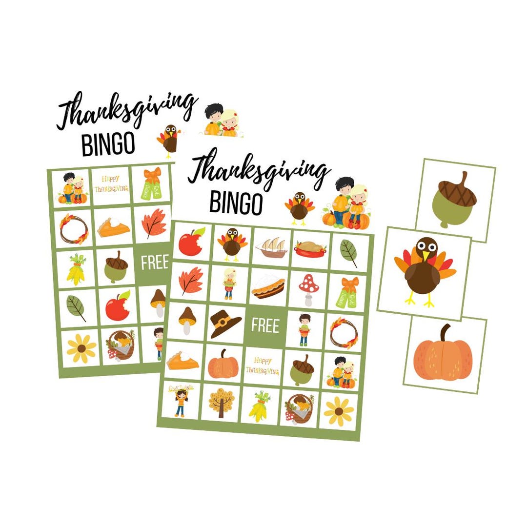 Thanksgiving BINGO Game, Printable Fall Digital Download, Seasonal ...