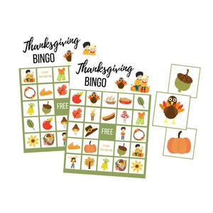 Thanksgiving BINGO Game, Printable Fall Digital Download, Seasonal ...