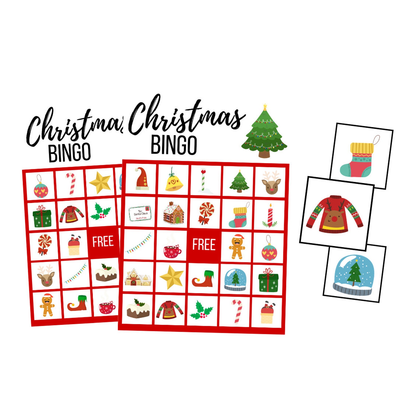 Printable Christmas BINGO Game, Holiday Instant Download, Seasonal ...