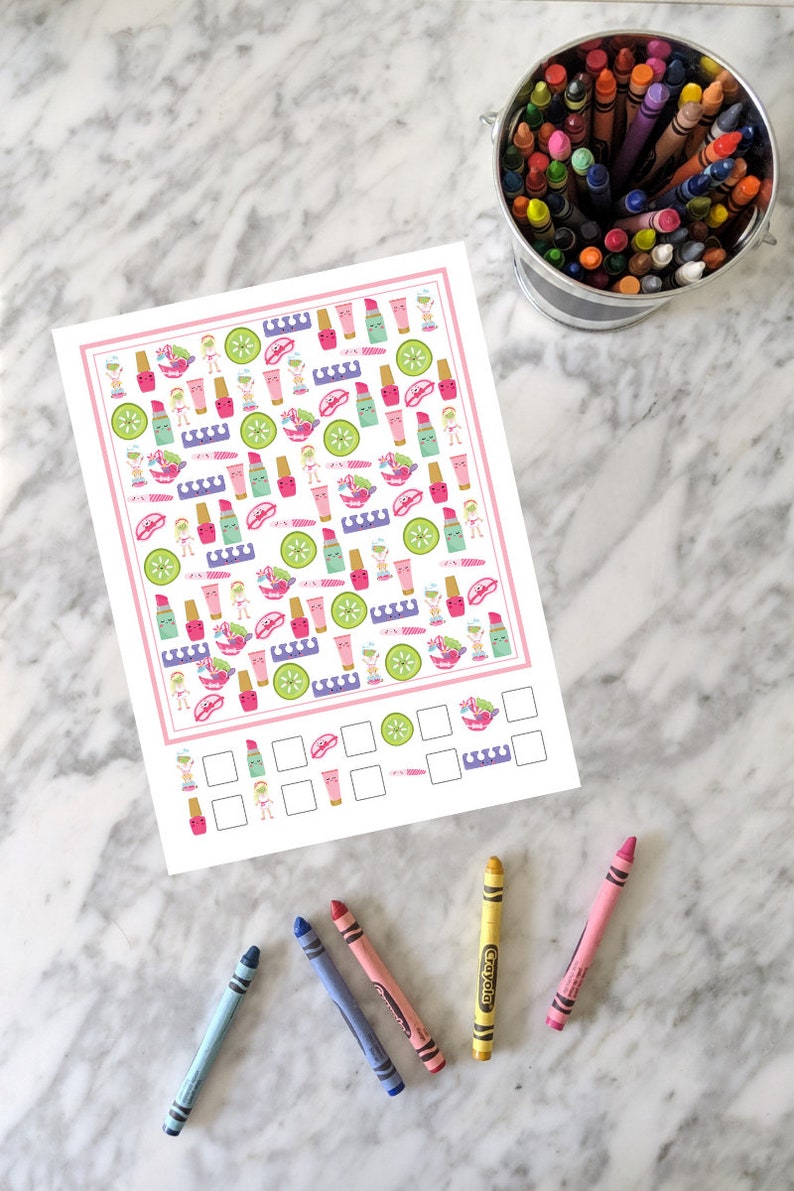 Printable Spa Party Seek and Find I Spy Birthday Party Game - Etsy