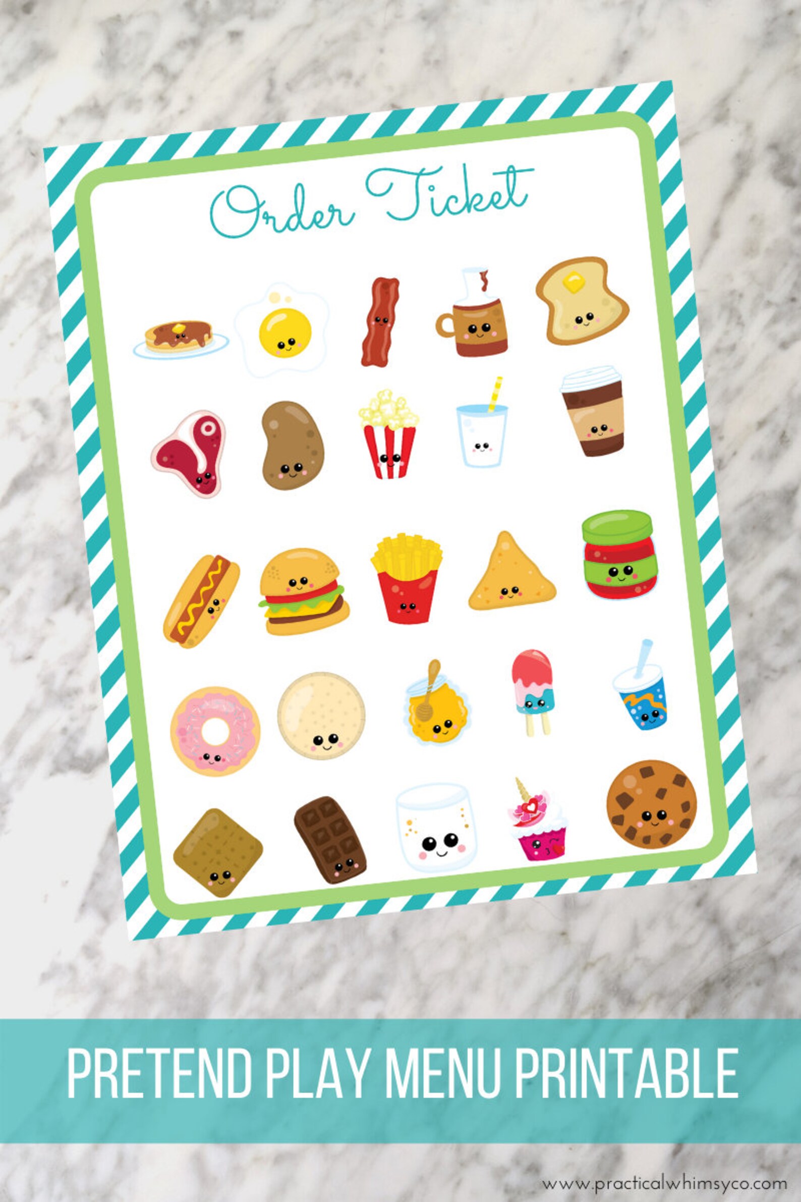 Printable Restaurant Dramatic Play, Pretend Play Diner Digital Download ...