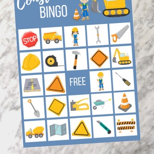 Printable Construction BINGO Cards, Birthday Party Digital Download ...