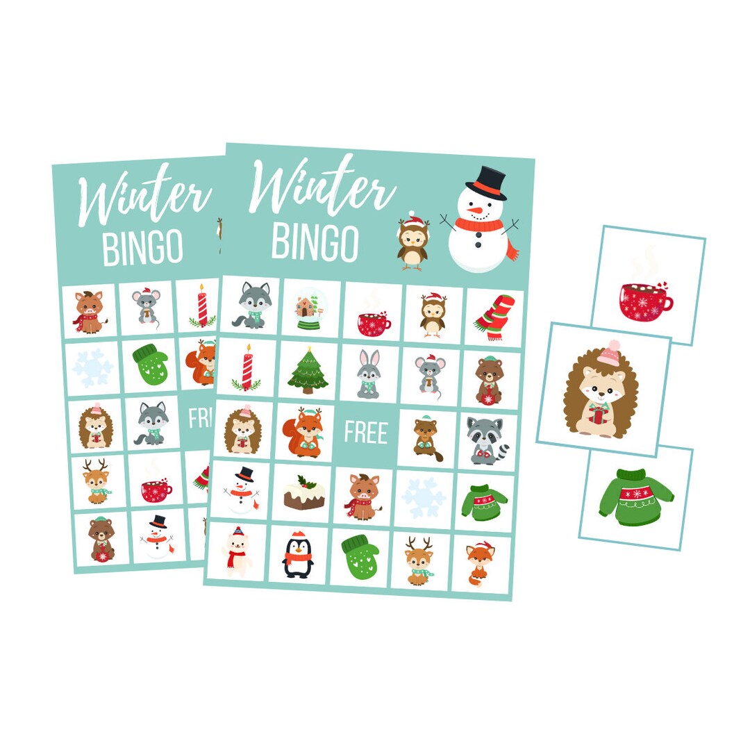 Printable Winter BINGO Game, Holiday Play Date Digital Download ...