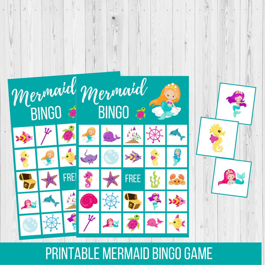 Printable Mermaid BINGO Cards Under the Sea Birthday Party - Etsy
