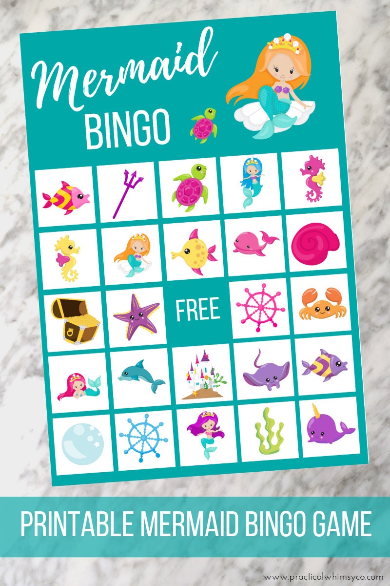 Printable Mermaid BINGO Cards Under the Sea Birthday Party - Etsy
