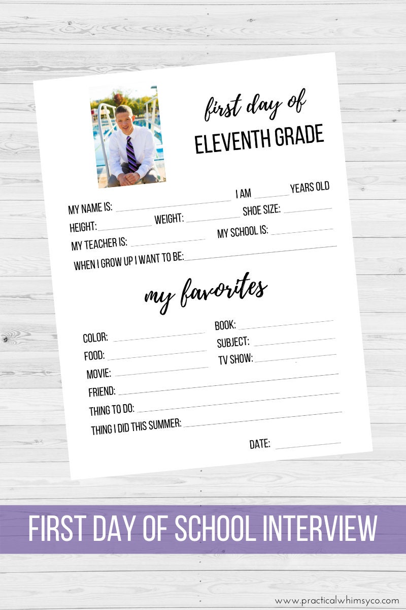 Printable Back to School Interview for Kids Photo Interview - Etsy