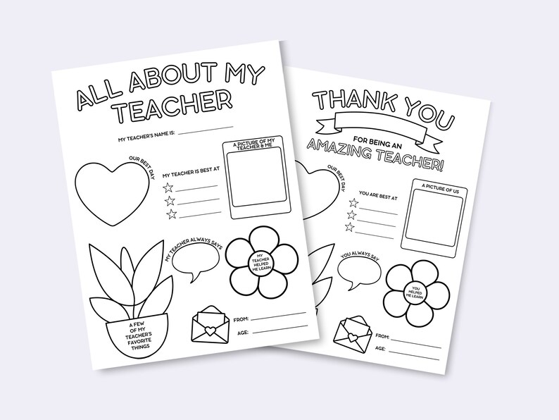 Teacher Appreciation Printable, All About My Teacher Interview, Last ...