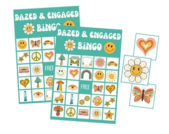 Dazed and Engaged BINGO Game Printable, Groovy, Retro Bachelorette ...