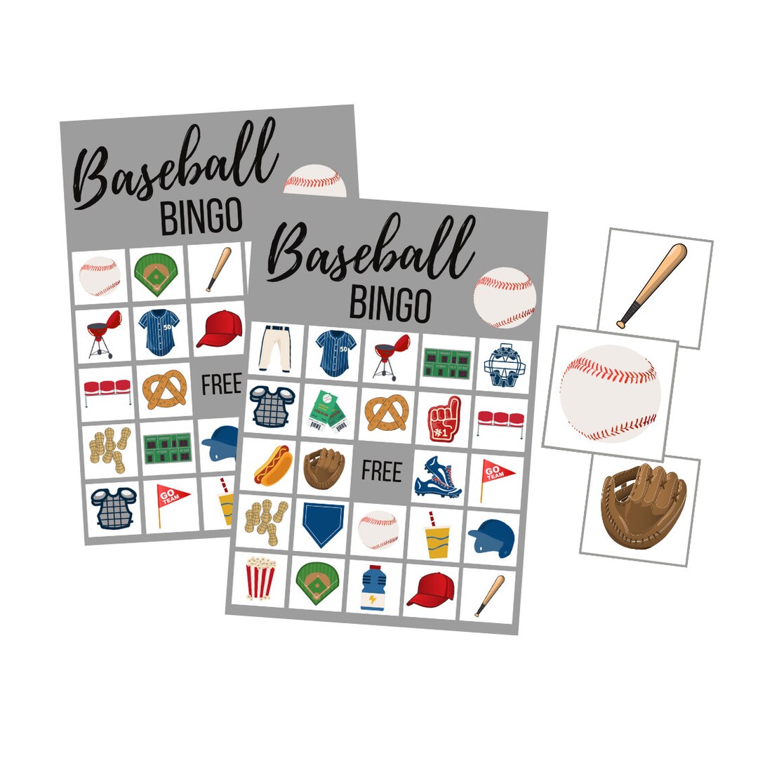 Baseball BINGO Game Printable, Sports Party Digital Download, Boy ...