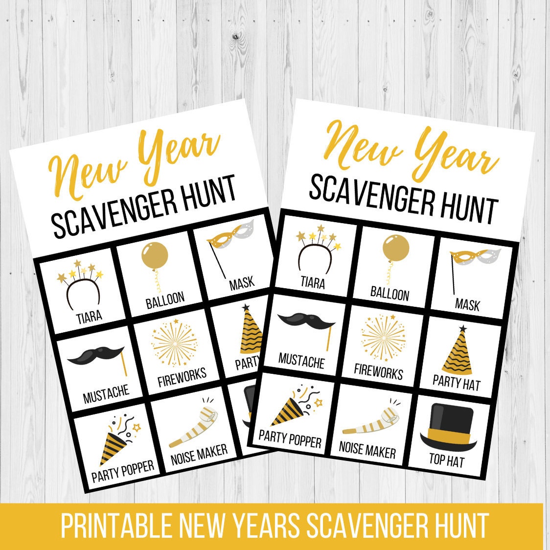 New Years Eve Party Scavenger Hunt Printable, Holiday Digital Download ...
