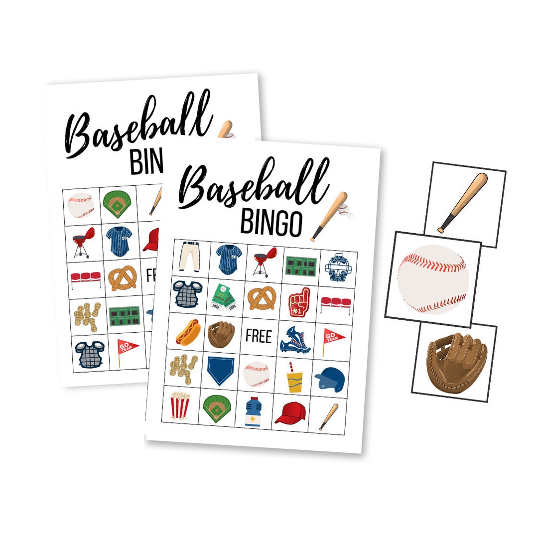 Baseball BINGO Game Printable, Sports Party Digital Download, Boy ...