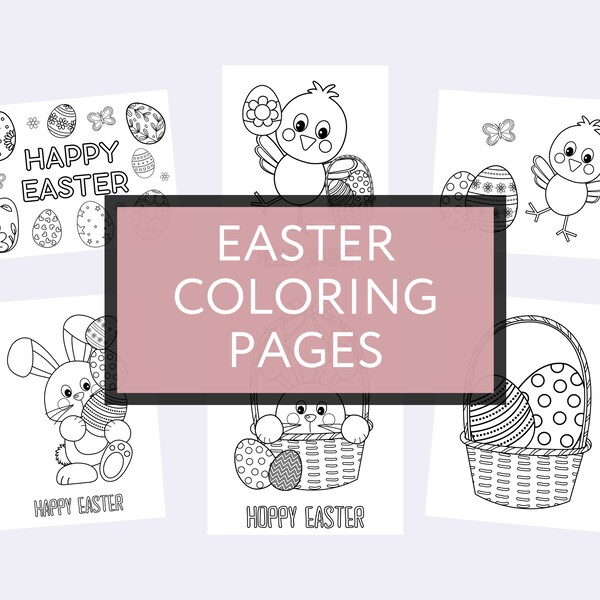Printable Coloring Pages Easter - Etsy