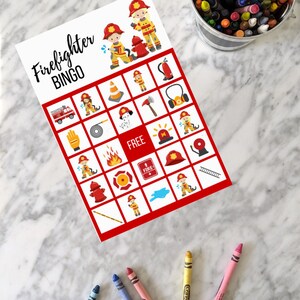 Printable Firefighter BINGO Cards, Fire Fighter Birthday Party Digital ...