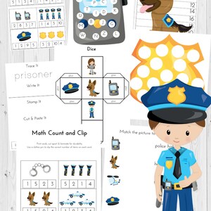 Police Officer Preschool Worksheet, Preschool Curriculum, Homeschool ...
