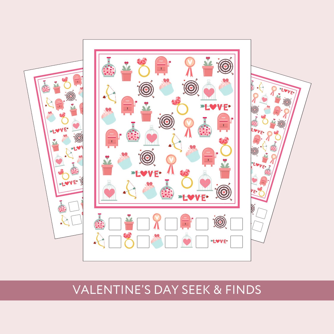 Printable Valentine's Day Seek and Find for Kids, Holiday I Spy Digital ...