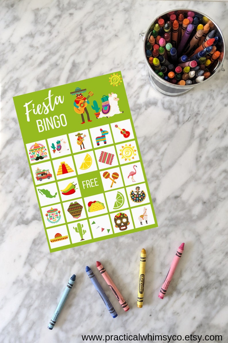 Printable Fiesta BINGO Cards, Llama Digital Download Birthday Party ...