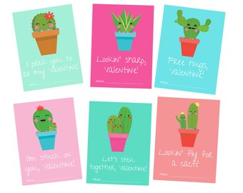 Cactus Valentines Day Card - Etsy