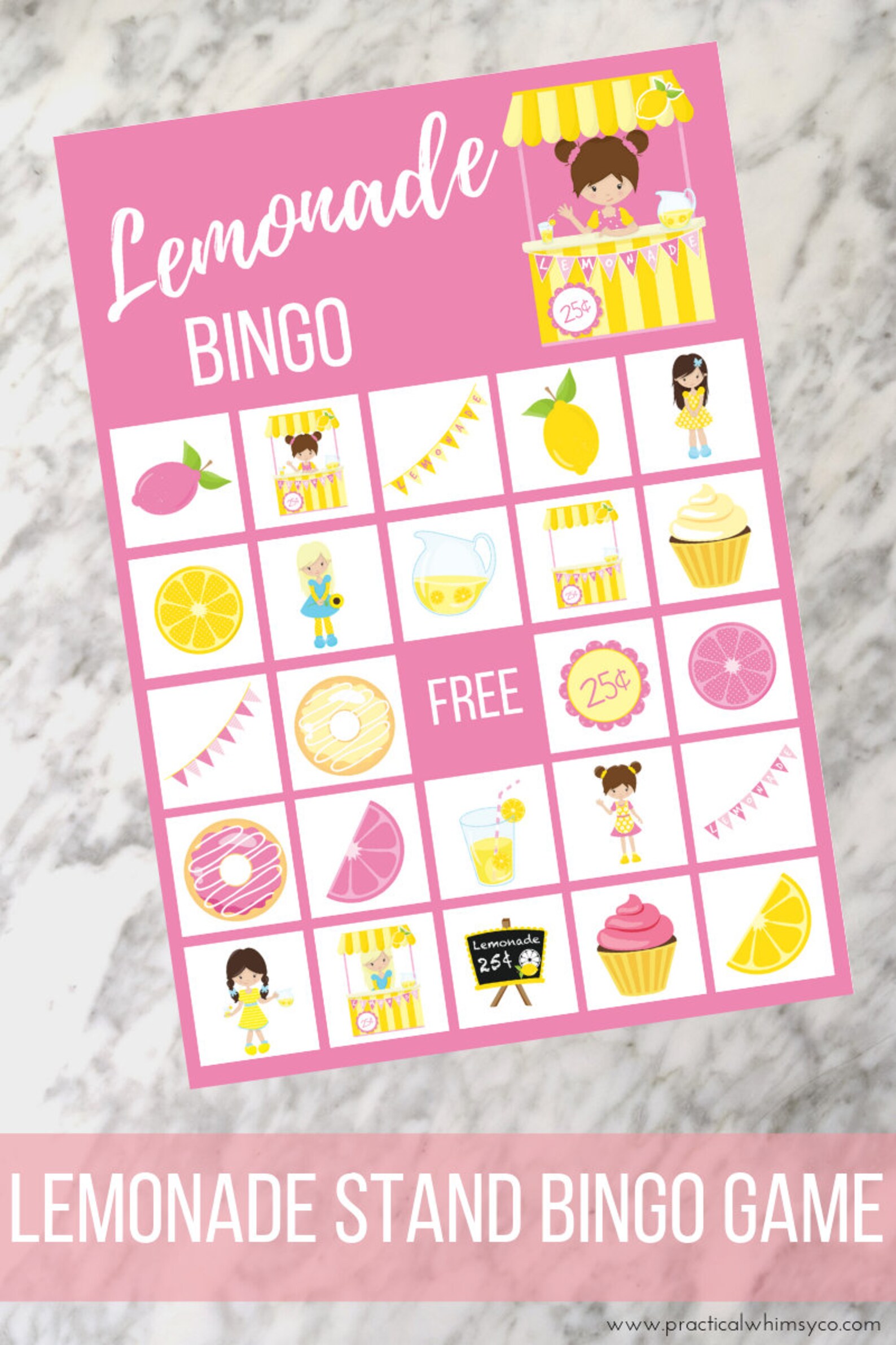Lemonade Stand BINGO Game, Printable Summer Digital Download, Party ...