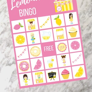 Lemonade Stand BINGO Game, Printable Summer Digital Download, Party ...