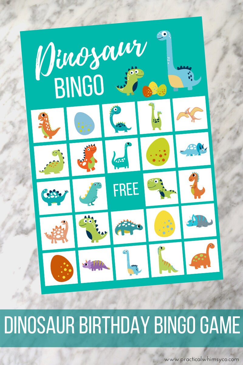 Printable Dinosaur BINGO Game Birthday Party Digital - Etsy