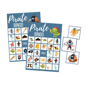 Pirate BINGO Card Game for Kids, Printable Birthday Party Game, 1st ...
