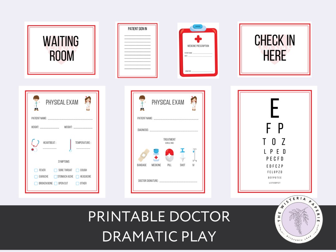 Printable Doctor Dramatic Play for Kids, Preschool Digital Download ...