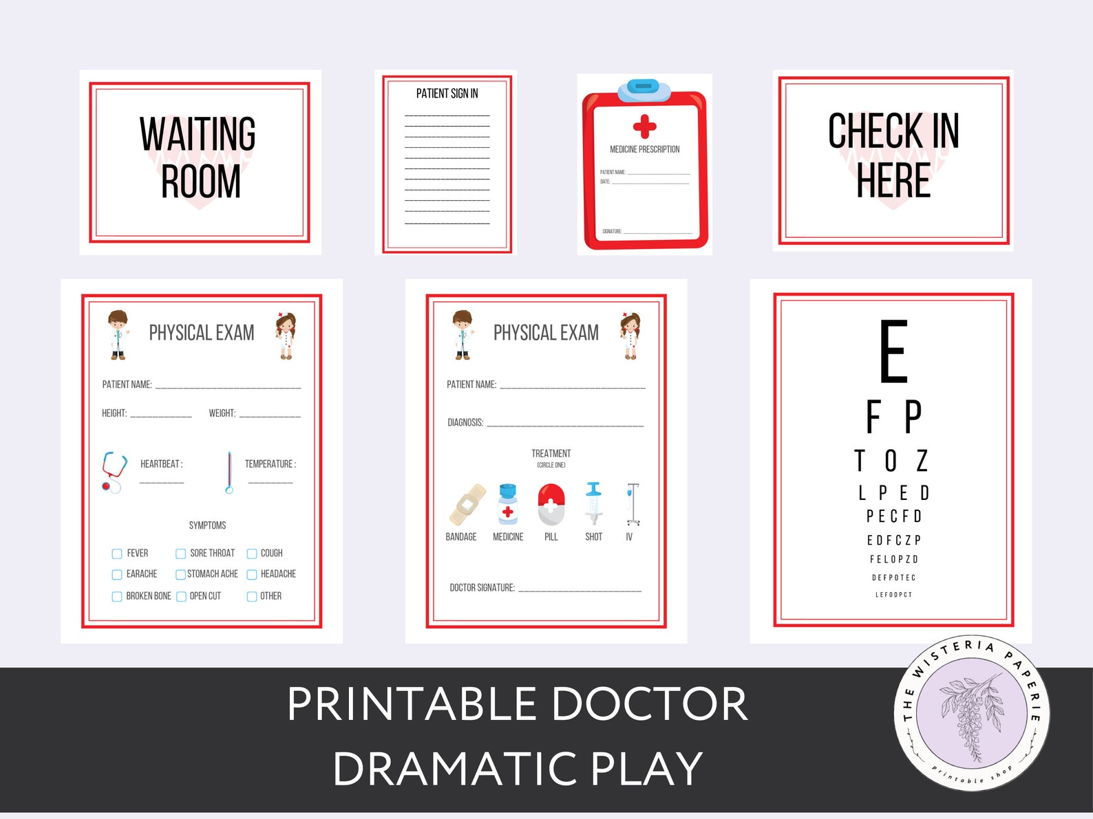 Printable Doctor Dramatic Play for Kids, Preschool Digital Download ...