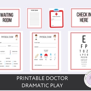 Printable Doctor Dramatic Play for Kids, Preschool Digital Download ...