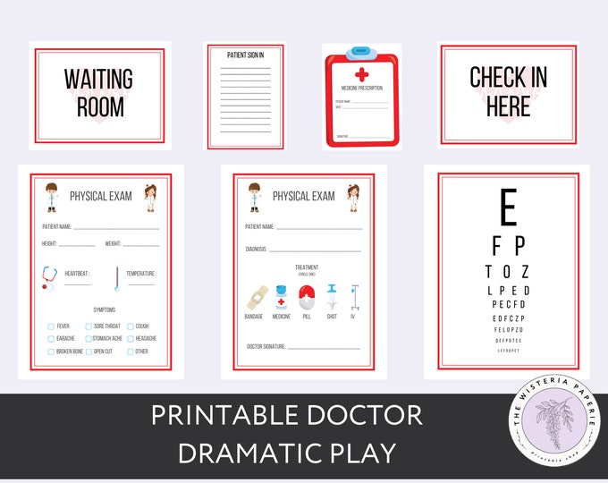 Doctor or Nurse Pretend Play Digital File, Preschool Printables, Dress ...