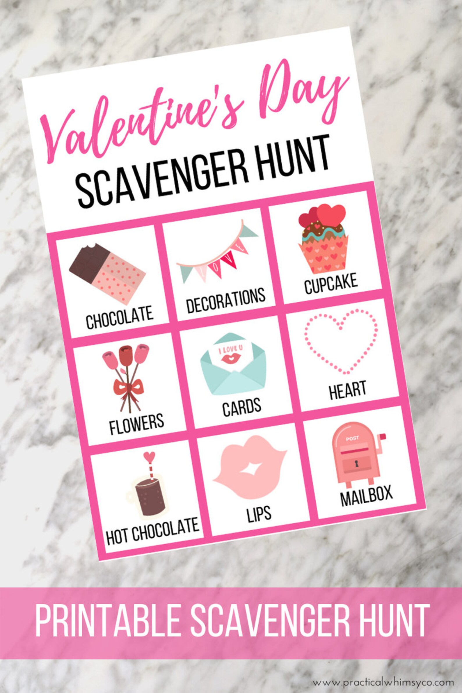 Valentine's Day Party Scavenger Hunt Printable for Kids - Etsy