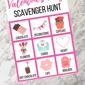 Valentine's Day Party Scavenger Hunt Printable for Kids - Etsy