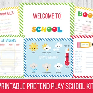 Printable School Dramatic Play for Kids, Classroom Pretend Play Digital ...