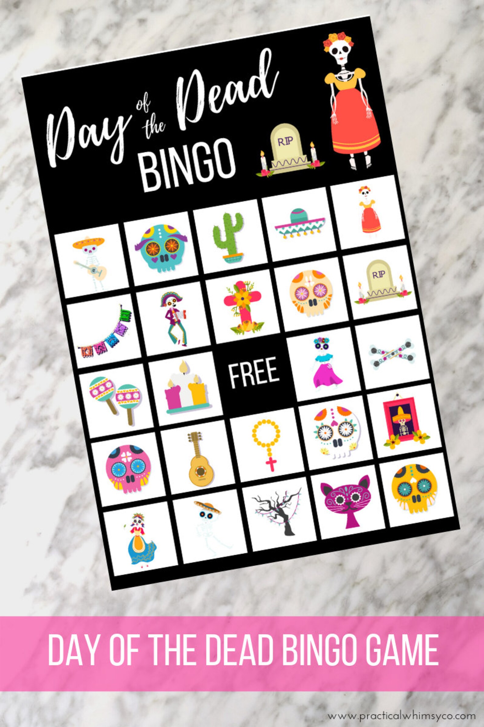 Printable Day of the Dead BINGO Cards, Dia De Los Muertos Party Holiday ...