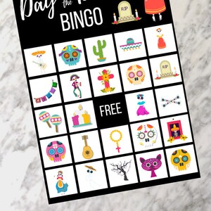 Printable Day of the Dead BINGO Cards, Dia De Los Muertos Party Holiday ...