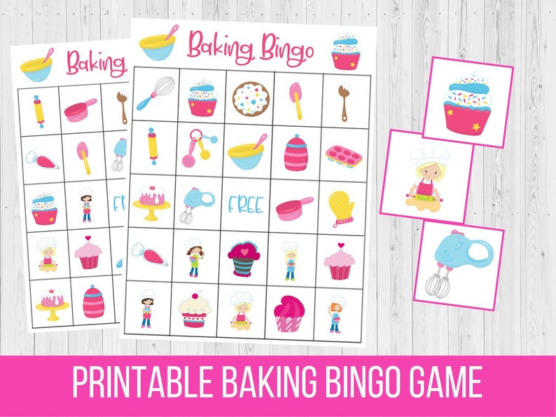 Printable Baking BINGO Game Girl Birthday Party Digital - Etsy