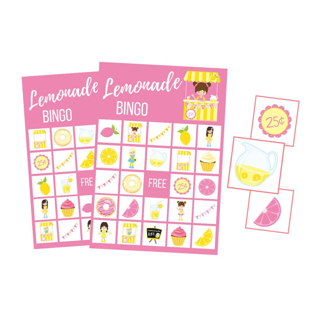 Lemonade Stand BINGO Game, Printable Summer Digital Download, Party ...