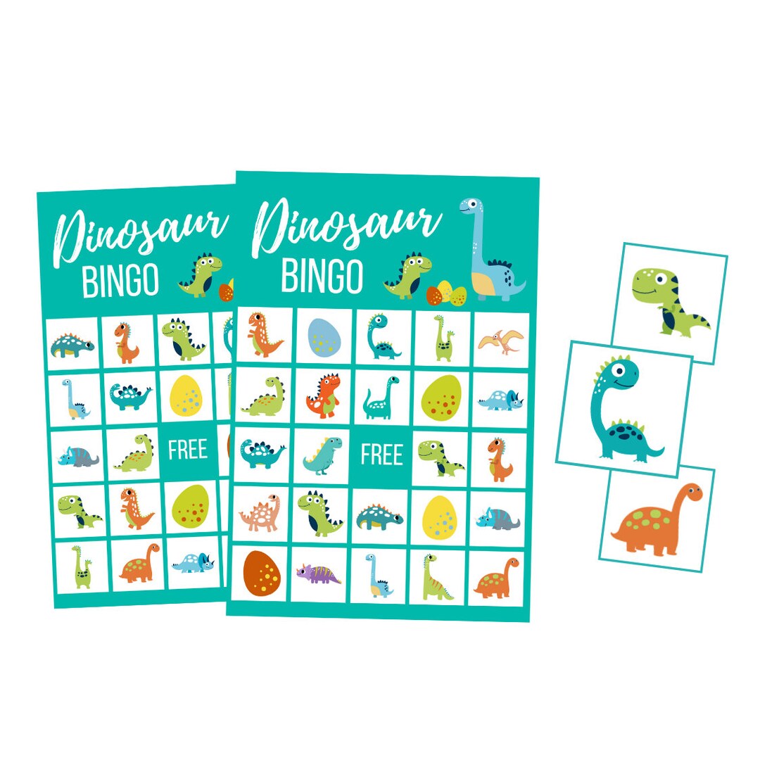 Printable Dinosaur BINGO Game, Birthday Party Digital Download, Boy ...