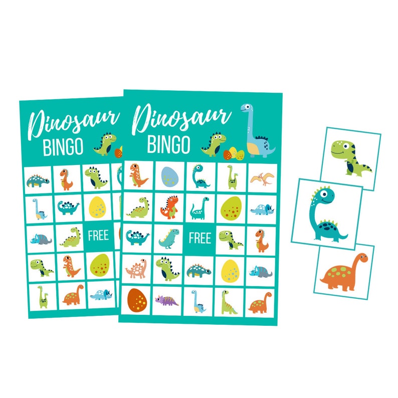Printable Dinosaur BINGO Game Birthday Party Digital - Etsy