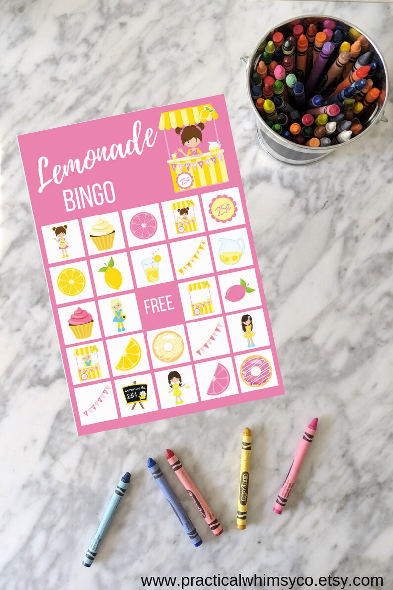Lemonade Stand BINGO Game, Printable Summer Digital Download, Party ...