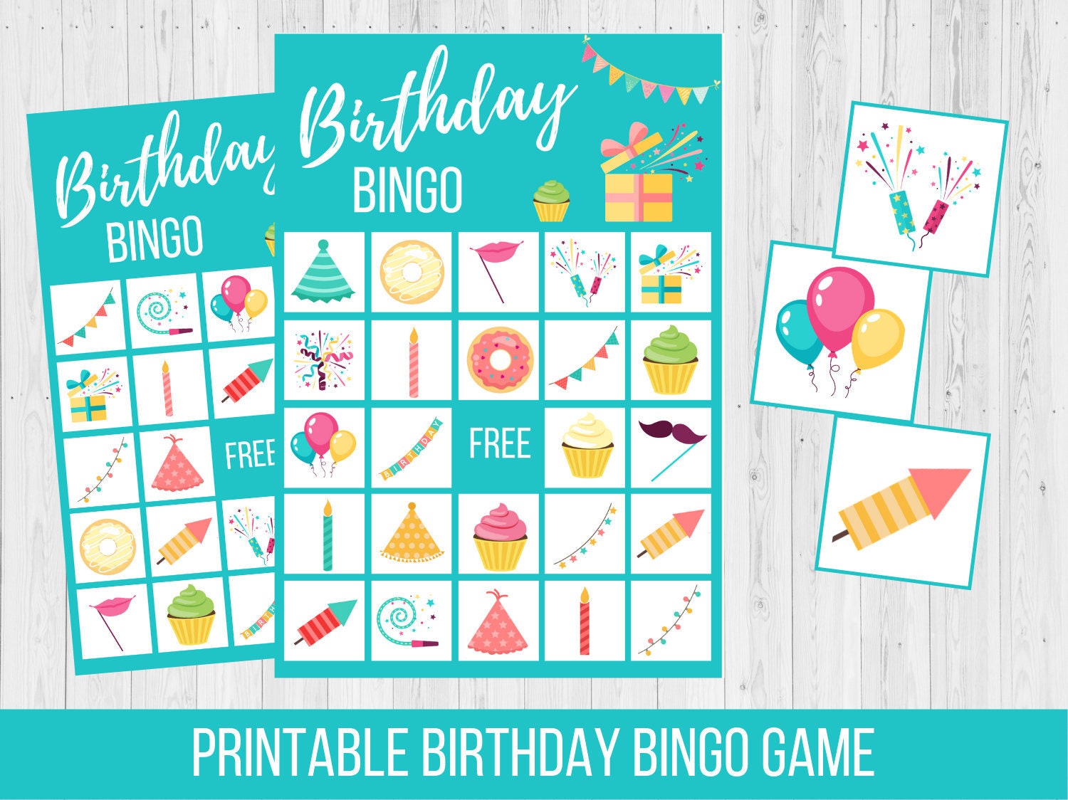 Printable Birthday BINGO Cards, Girl Party Digital Download, Boy ...