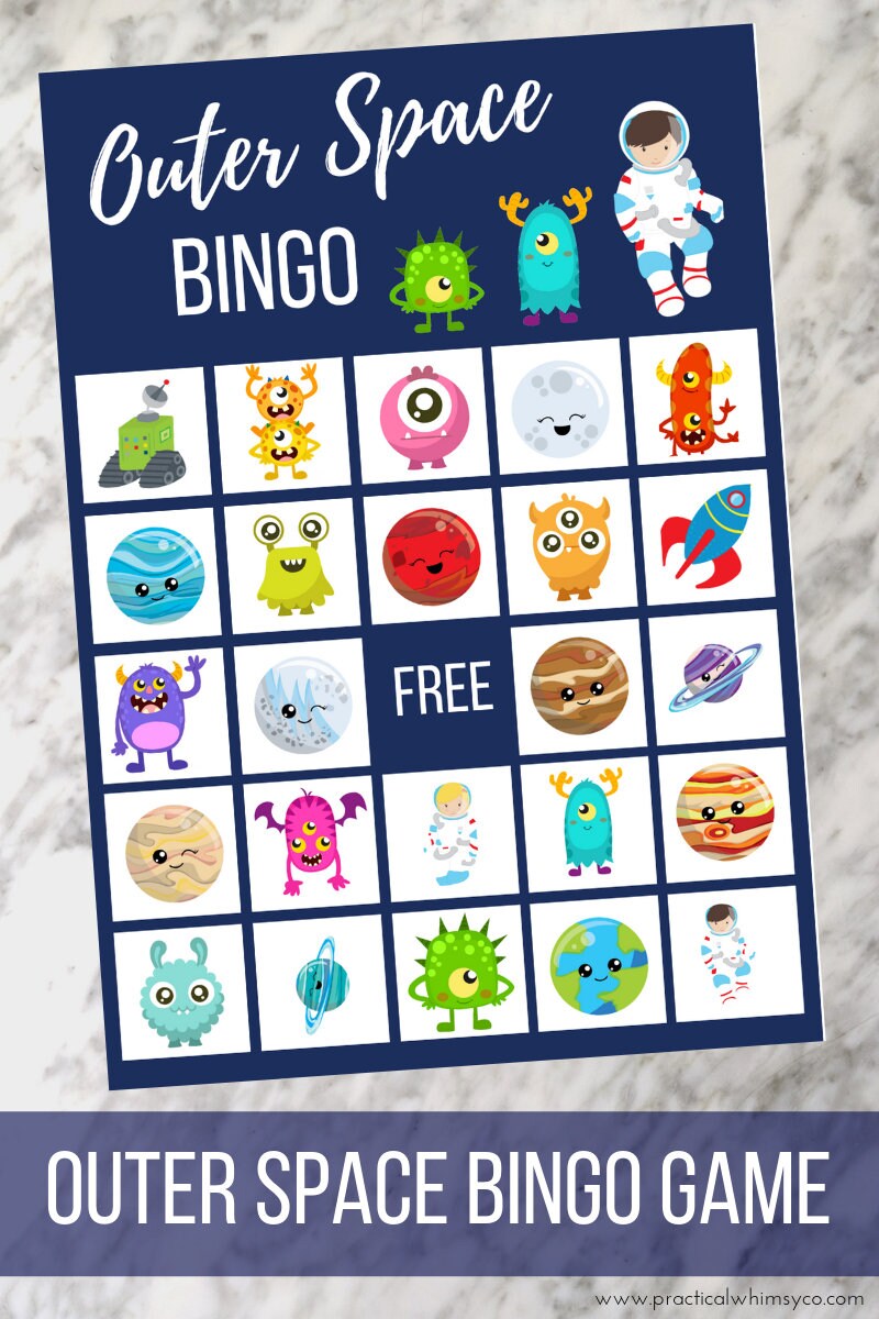 Printable Outer Space Party BINGO Cards for Birthday Game, Alien Birthday Game, UFO Instant ...