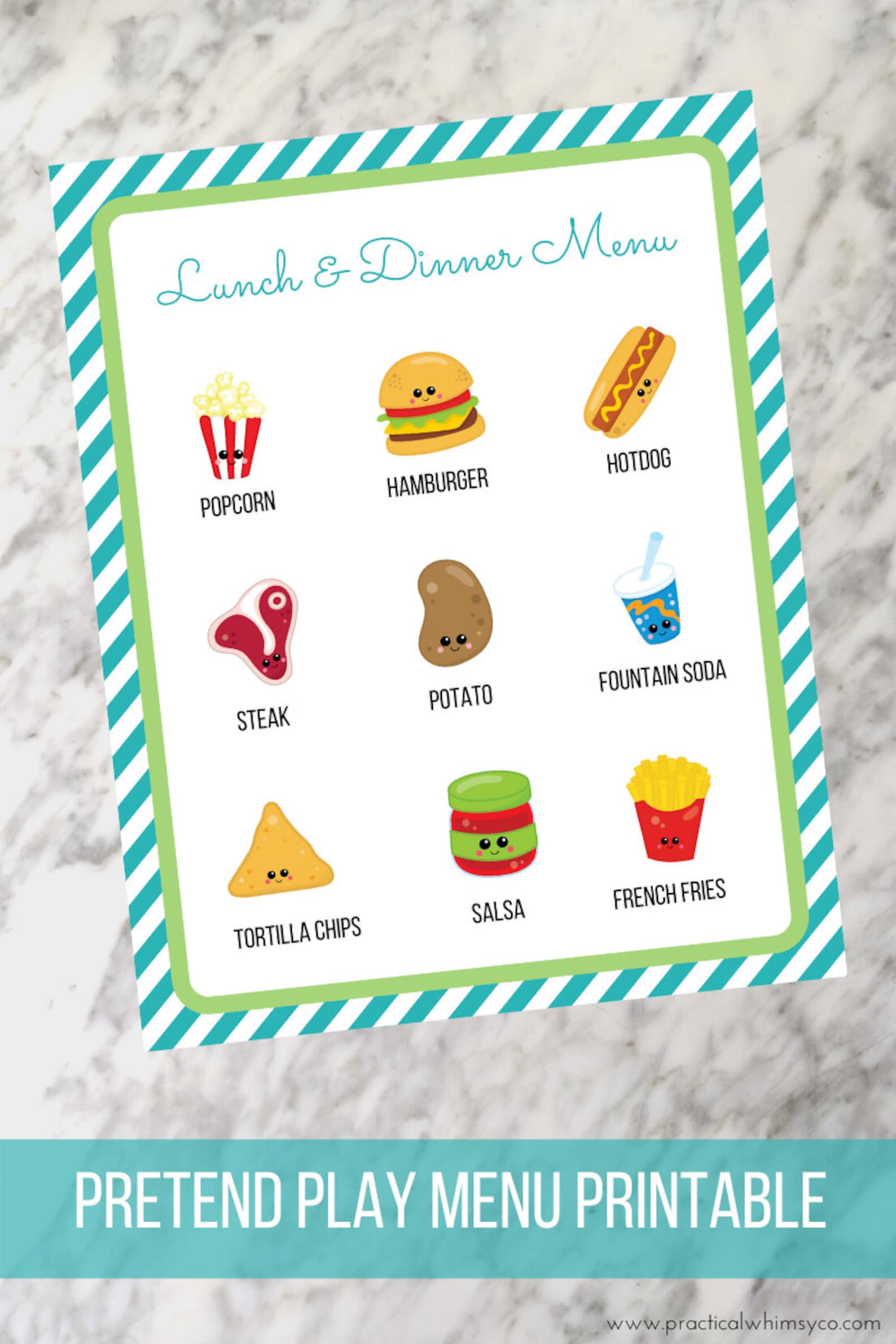 Printable Restaurant Dramatic Play, Pretend Play Diner Digital Download ...