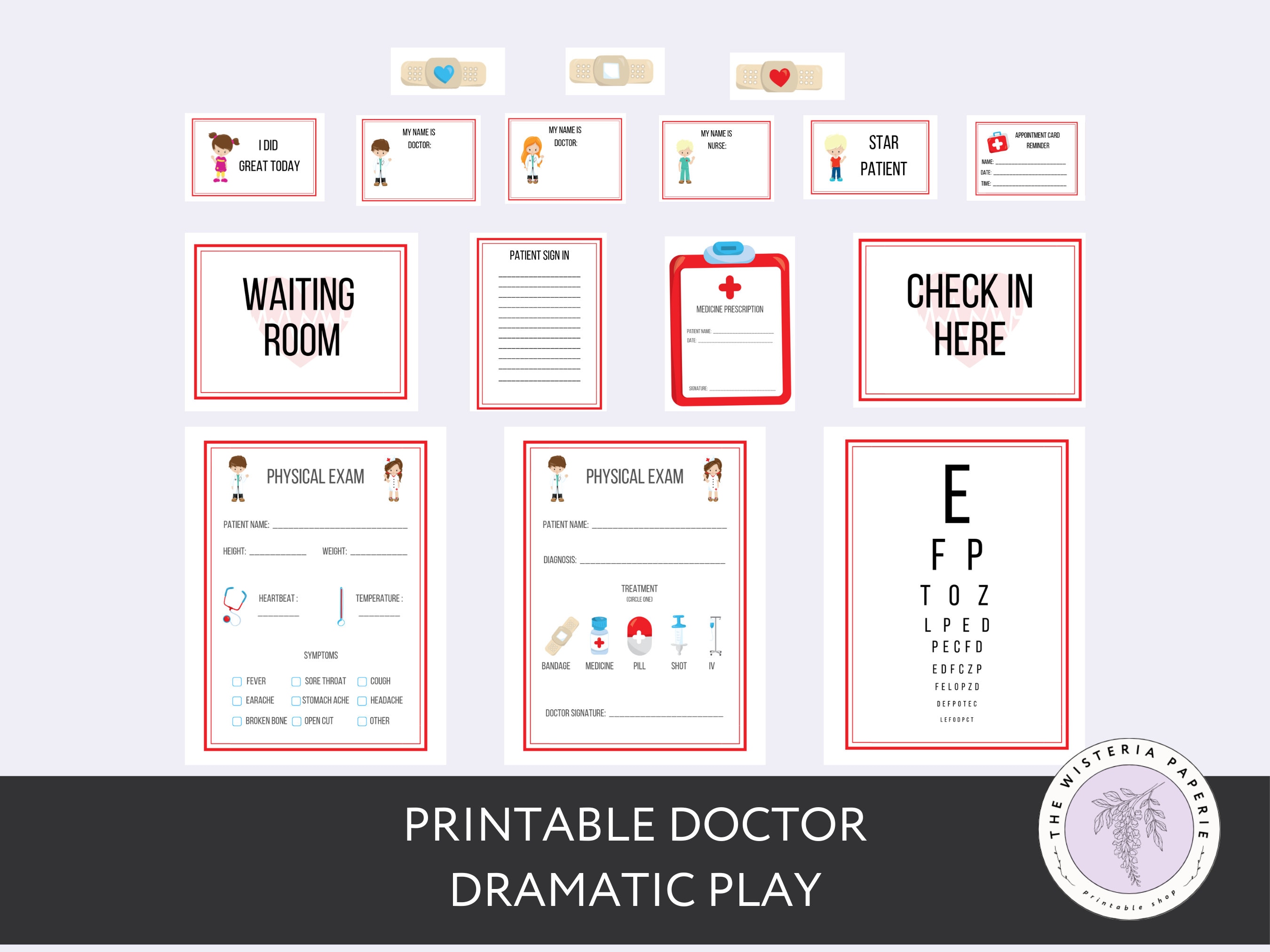 Printable Doctor Dramatic Play for Kids, Preschool Digital Download ...