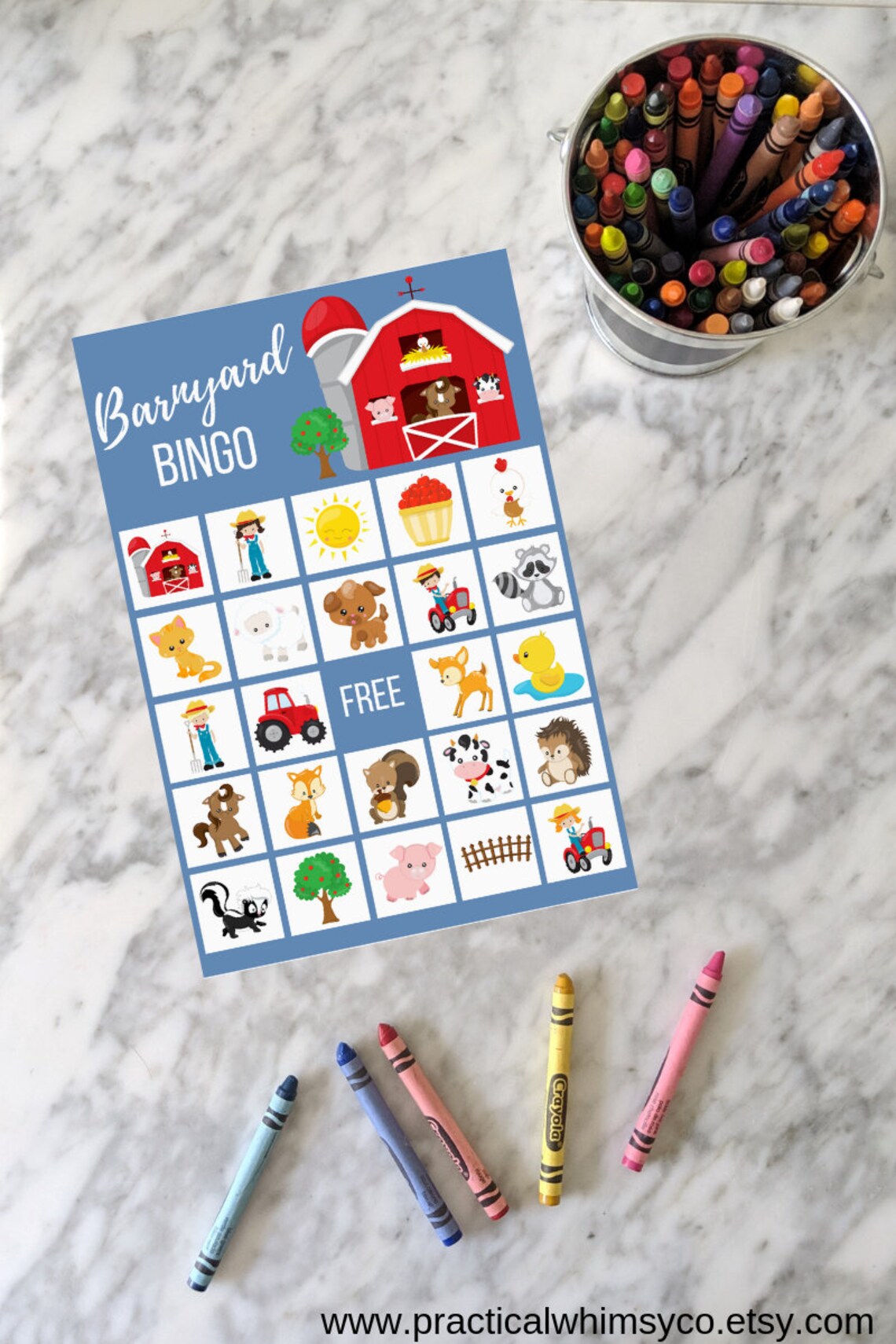 Printable Barnyard BINGO Game Down on the Farm Digital - Etsy