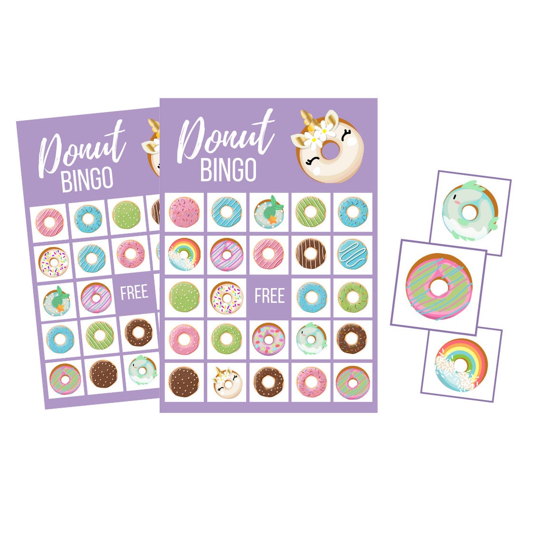 Donut BINGO Party Game Printable, Donut Baby Shower Digital Download ...