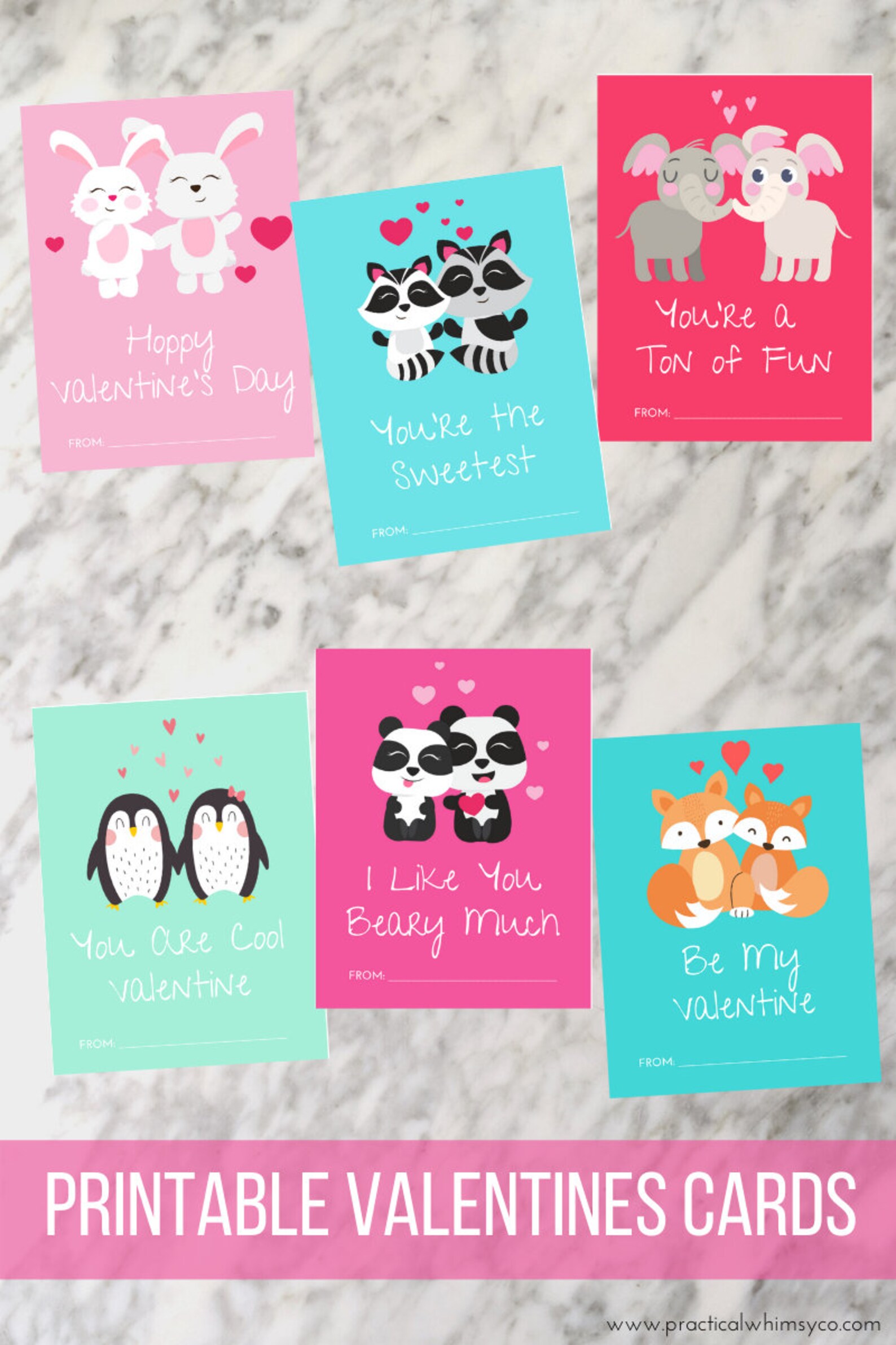 Animal Valentines Day Card for Kids Zoo Animal Printable | Etsy
