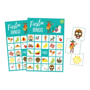 Printable Fiesta BINGO Game, Mexican Digital Download, Llama Birthday ...