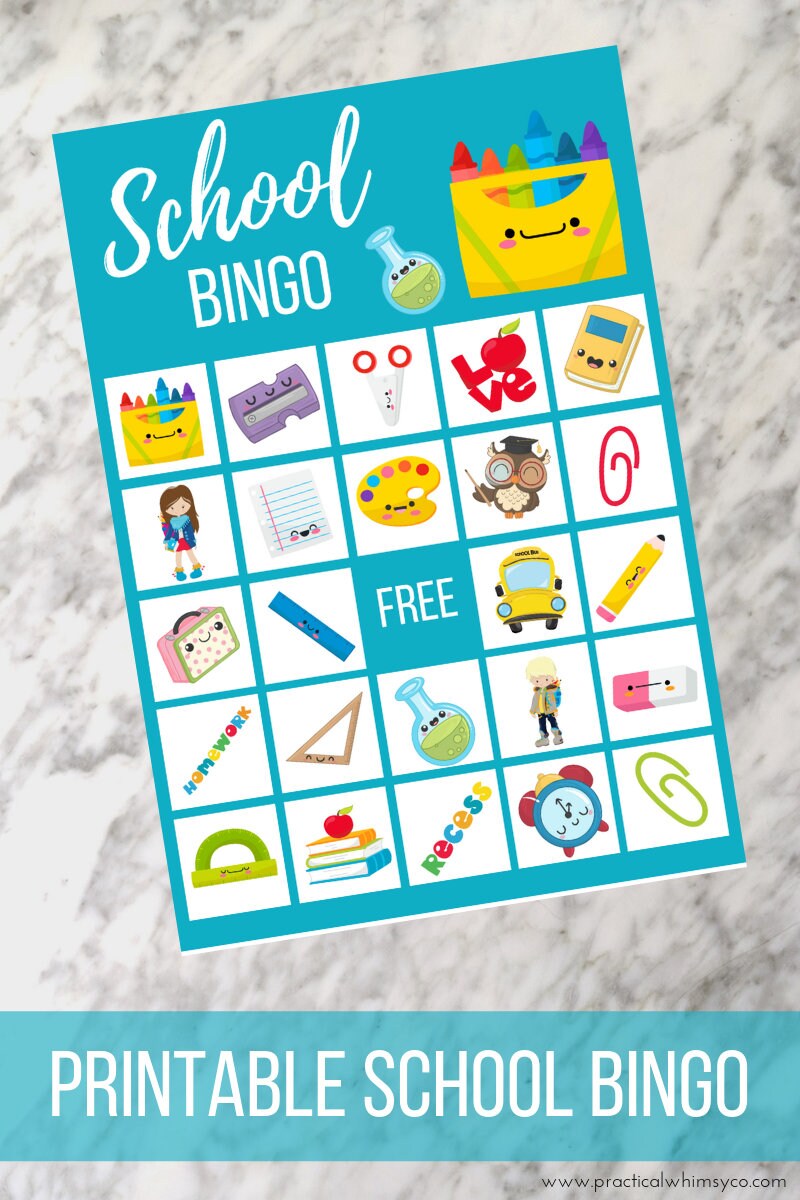Printable Back to School BINGO Cards Game, 100 Days of School, First ...
