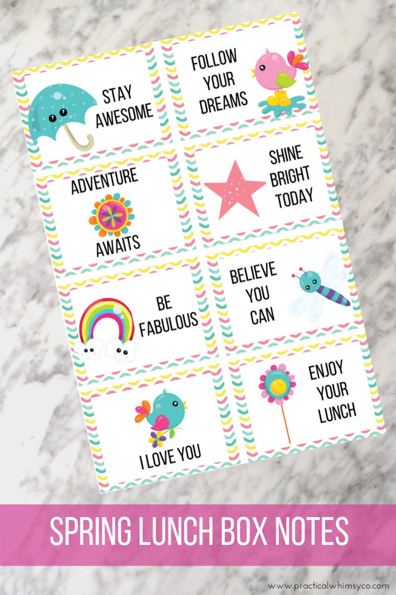Printable Spring Lunch Box Notes for Kids Easter Digital - Etsy
